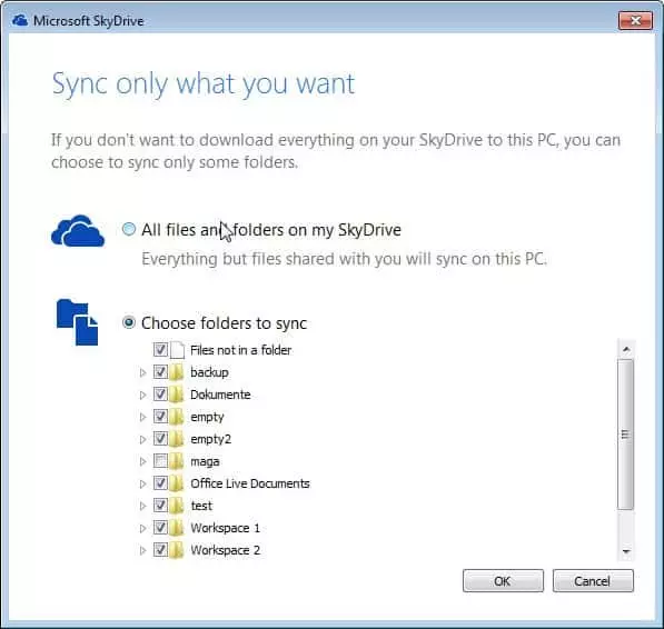 Microsoft Skydrive: nyní se selektivní synchronizací