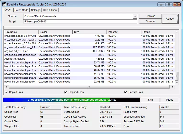 Software de recuperación de ficheiros Roadkil's Unstoppable Copier 5 lanzado