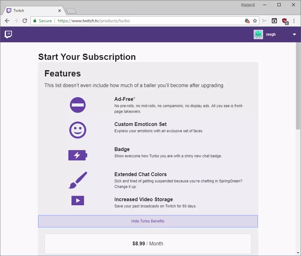 Canje-canje na Kallon Ad-Free akan Twitch