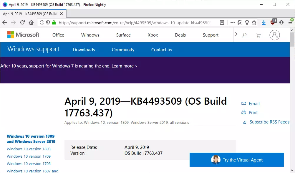 Microsoft Windows Sikkerhedsopdateringer april 2019 oversigt