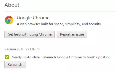 chrome update page