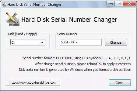 мењач серијског броја хард диска