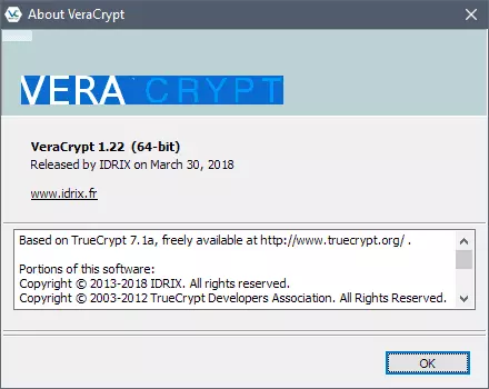 VeraCrypt 1.22 imudojuiwọn sọfitiwia fifi ẹnọ kọ nkan silẹ