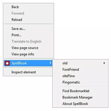 Google Chrome Spellbook, Better Bookmarklet Management