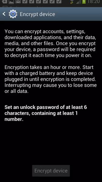 sette opp kryptering