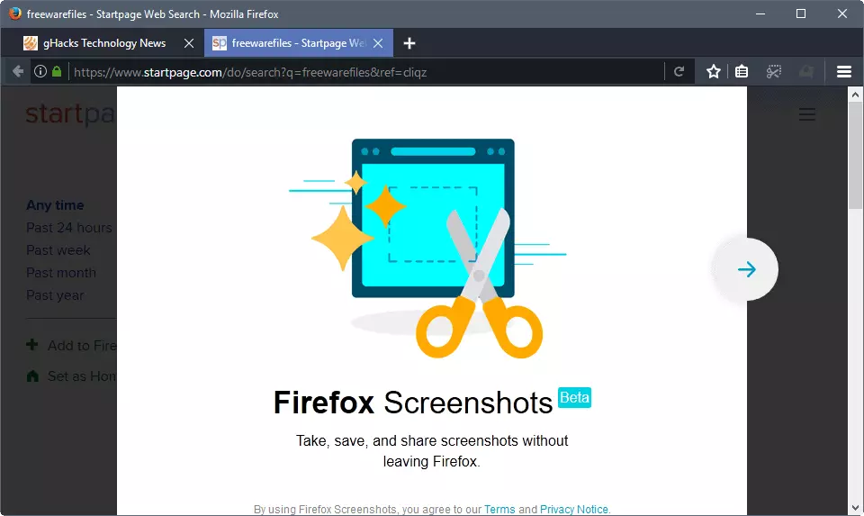 screenshot di Firefox