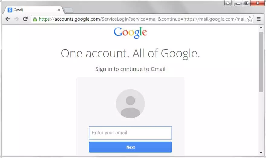 google login eerste pagina