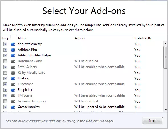 firefox add-on compatibility