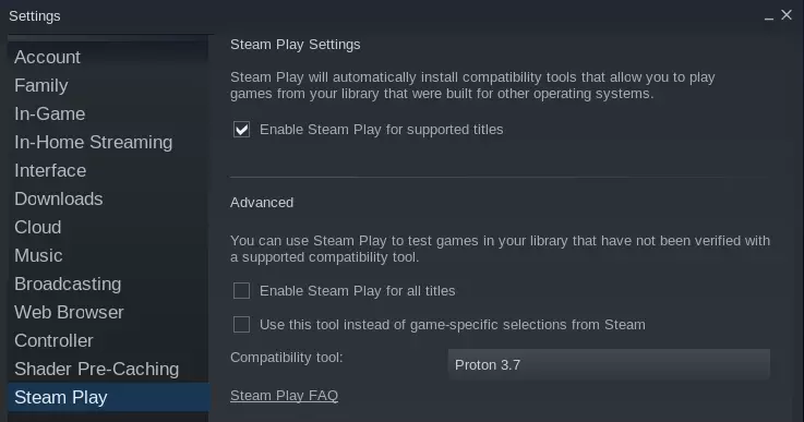 steam play linux