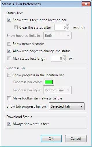 Firefox 4, Mostra les destinacions d'enllaç a la barra de complements 8169_1