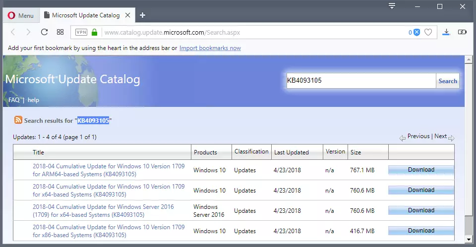 Windows 10-Update KB4093105