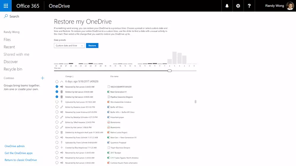 onedrive ප්‍රතිසාධනය කරන්න