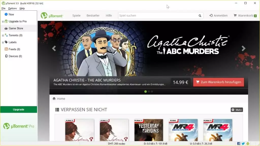 Ang pinakabagong uTorrent ay may kasamang Game Store
