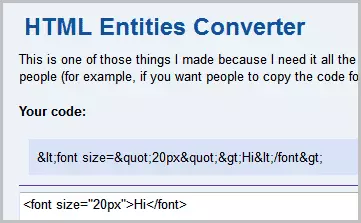 html éntitas converter