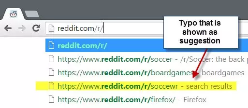 chrome adresna traka prijedlog pogreške pri upisu