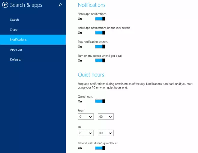 stille timer windows 8-varsler