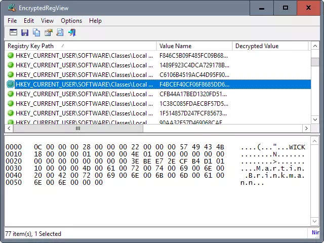 EncryptedRegView afslører krypterede registreringsdata