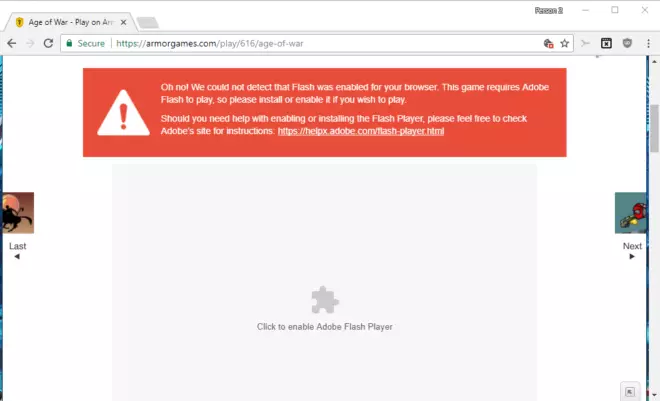 Chrome flash consente il prompt