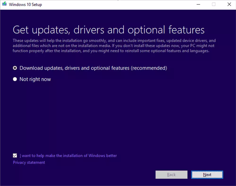 dynamic updates windows 10