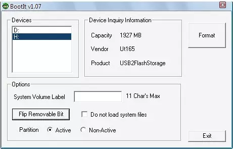 partition usb flash drive