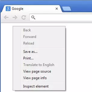 menu cổ điển chrome