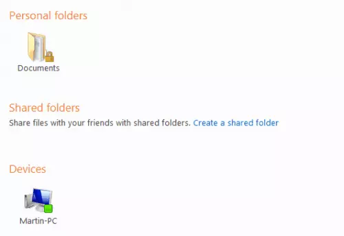 folder peribadi segerak windows live