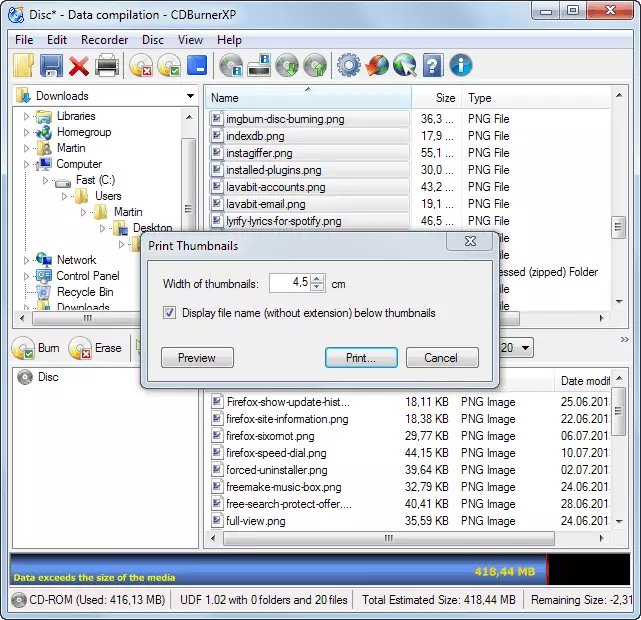 cdburnerxp pro thumbnails