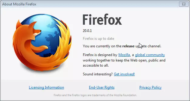 Firefox 20.0.1 リリース