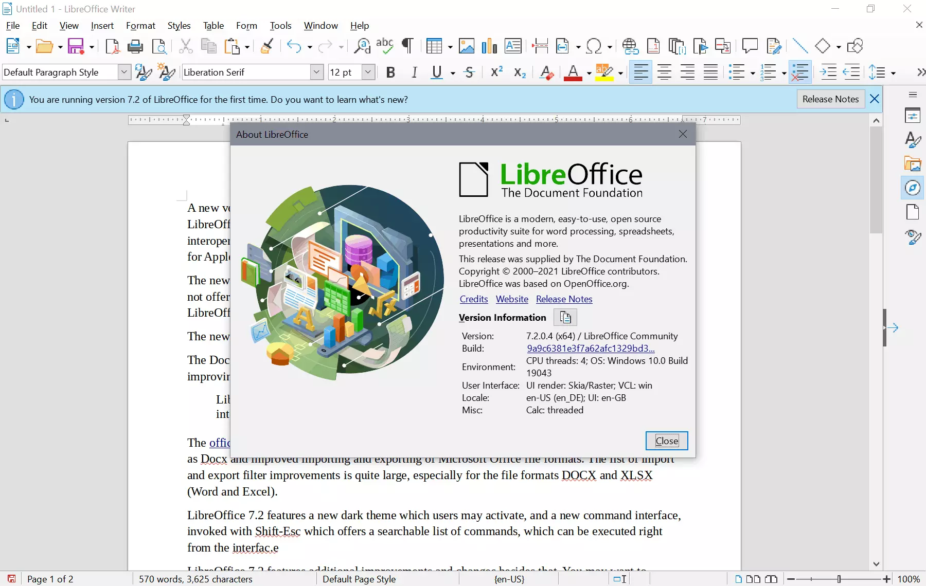 Open Source Office Suite LibreOffice 7.2 ចេញហើយ។