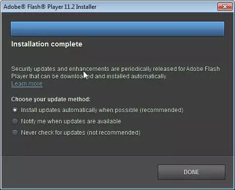 adobe flash player outomatiese opdaterings