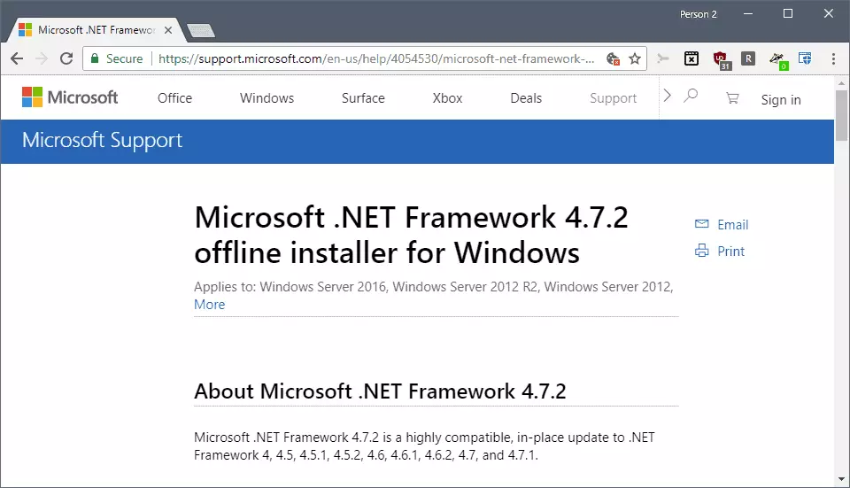 Microsoft net framework 4.7.2