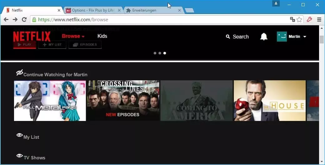 ukryj zawartość Netflix