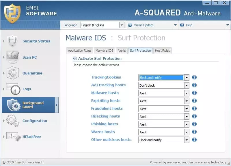 a-squared anti-malware surfbeskyttelse