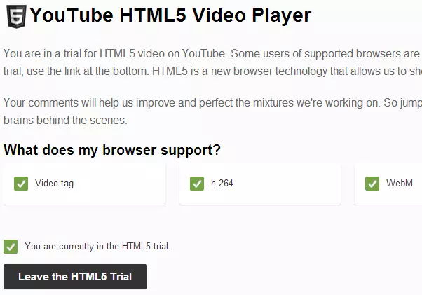 preizkus video predvajalnika youtube html5