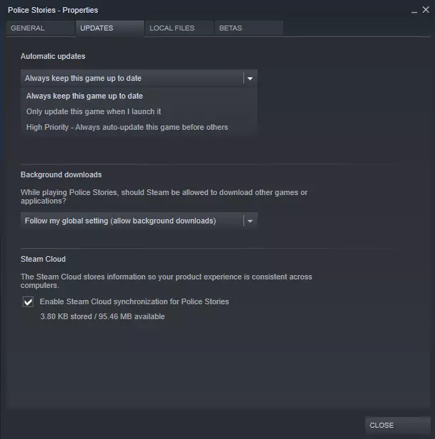 steam limit automaticky aktualizuje jednotlivé hry