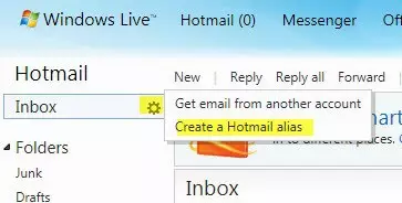 alias de e-mail hotmail