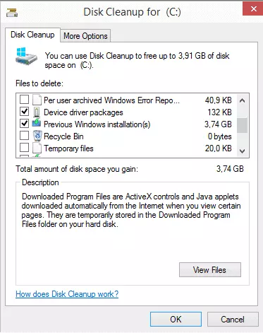 čištění disku windows 10
