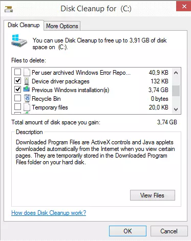 disk cleanup windows 10