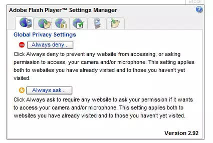 Adobe flash player settings manager