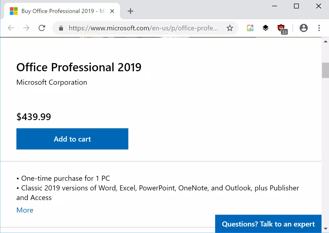 Microsoft pengin $439 kanggo Office 2019 Professional