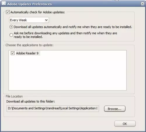 deaktiver adobe updater