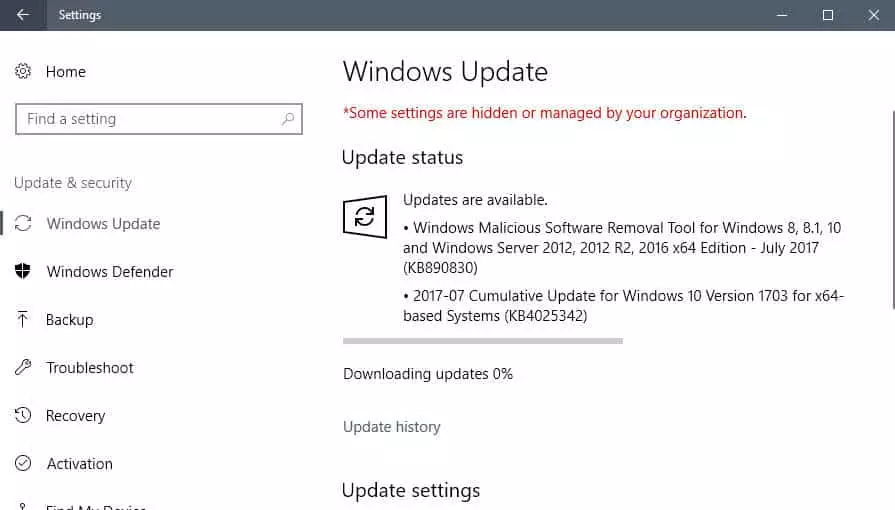 Windows 更新 2017 年 7 月