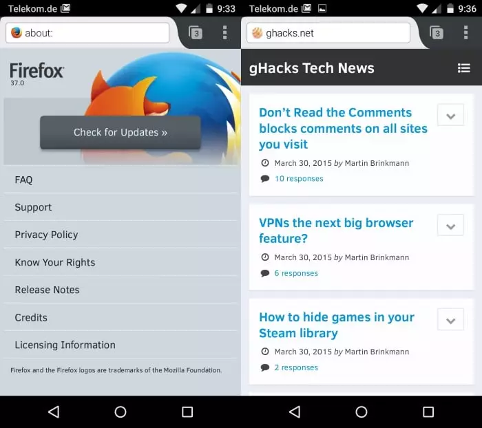 Firefox 37 android