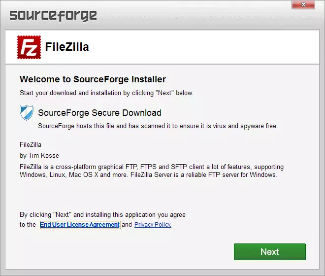 SourceForge anyar Installer mbendel program download karo Adware