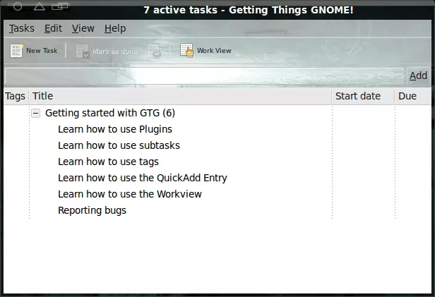 كن منظمًا مع Getting Things GNOME 9090_1