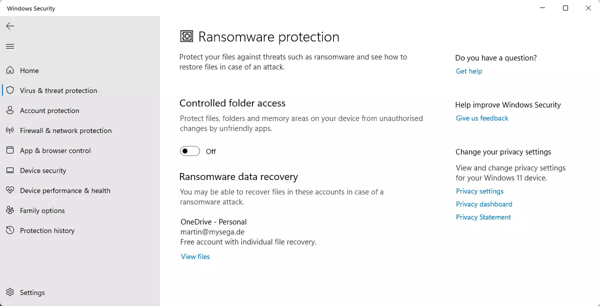 Windows ransomware chitetezo