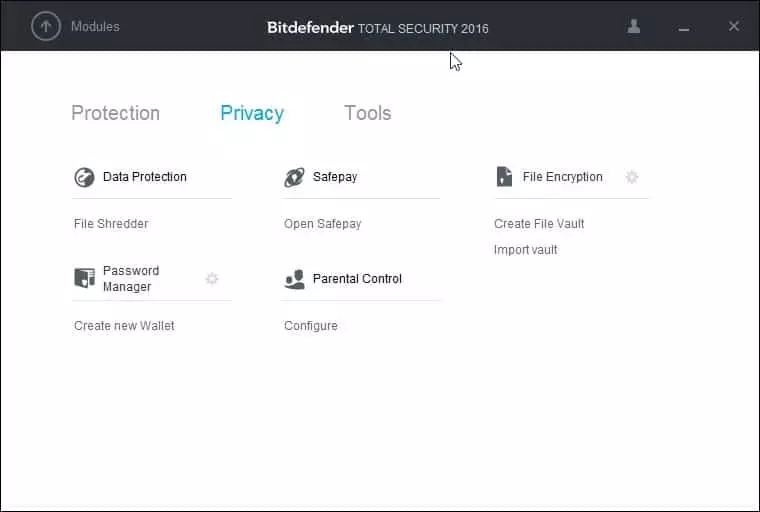 bitdefender કુલ સુરક્ષા 2016 ગોપનીયતા