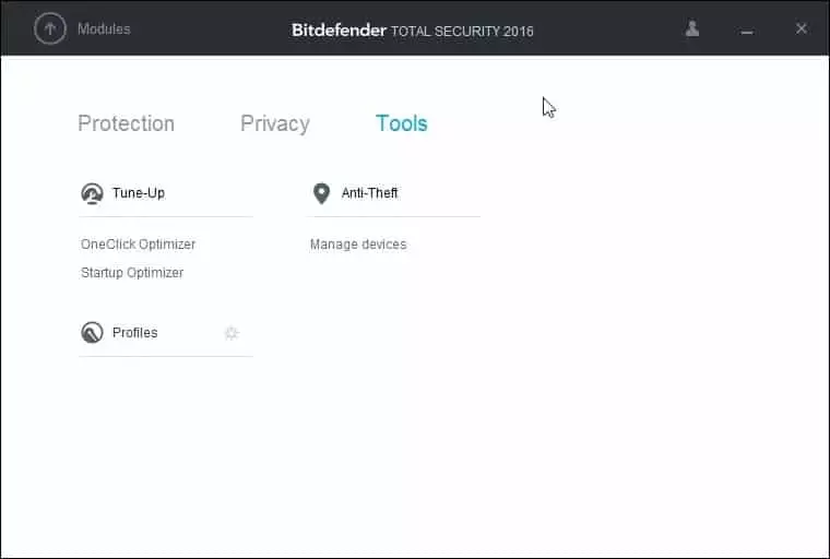 bitdefender Total Security 2016 các công cụ