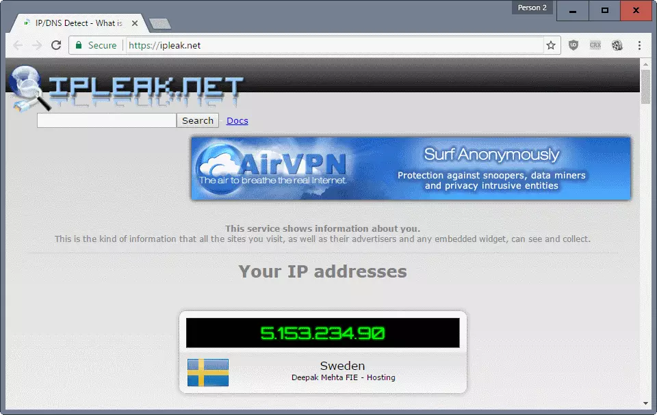 scurgere de ip VPN