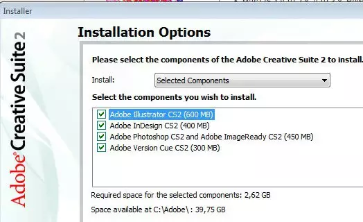 gosod adobe creative suite am ddim